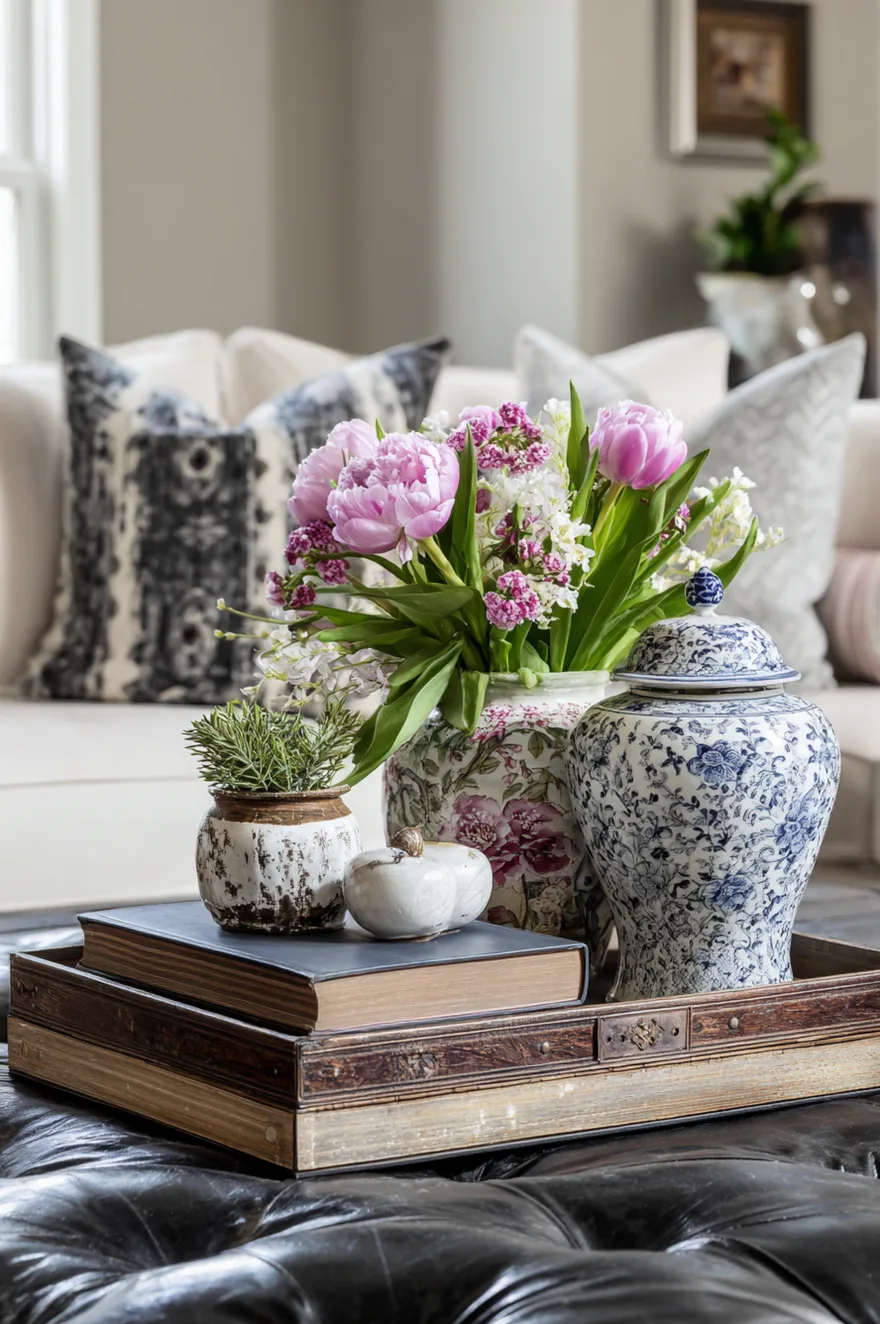 17 Fresh Spring Coffee Table Decor Ideas 2026: Trays, Centerpieces ...